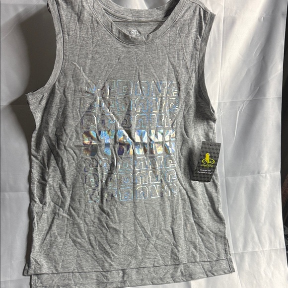 atletic work | Tops | Silver Graphic Muscle Tee | Poshmark